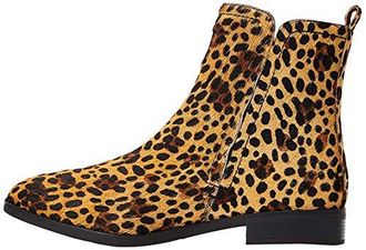 Find. Flat Leather Pull On botines, Marron (Leopard Spiga), 37 EU
