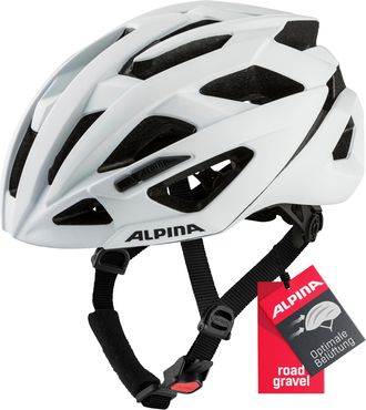Alpina Alpina VALPAROLA - Sto&szlig;absorbierender, Optimal Klimatisierter & Leichter Fahrradhelm Mit Antibakteriellen Polstern F&uuml;r Erwachsene, White matt, 51-56 c