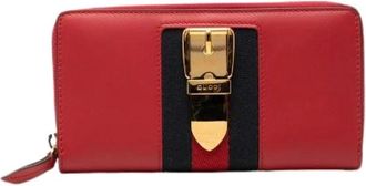 Gucci Portefeuille long en cuir Sylvie Shearling Pre-owned - Femme - Pre-owned - Rouge - Taille: ONE Size