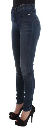Costume National Womens Blue Cotton Blend Slim Fit Jeans Clothing