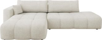 Mirjan24 Ecksofa mit Bettkasten Furyn O Boucle, Eckcouch Couch mit Schlaffunktion, Wohnlandschaft, Bettfunktion, Design L-Form Sofa (Coral 65, Seite: Links)