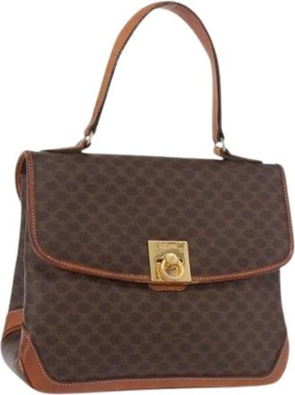 Celine Sac &agrave; main vintage Macadam en toile Pre-owned - Femme - Pre-owned - Brun - Taille: ONE Size