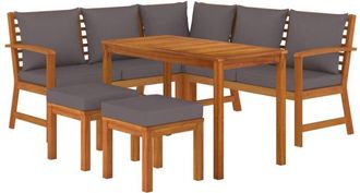 vidaXL Vidaxl - Ensemble &agrave; manger de jardin 6 pcs avec coussins Bois dacacia