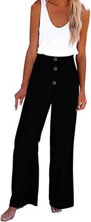 Generic Pantalon des ann&eacute;es 1920 pour femme, pantalon moulant, d&eacute;contract&eacute;, grande taille, pantalon de surv&ecirc;tement avec poches, Noir, XL