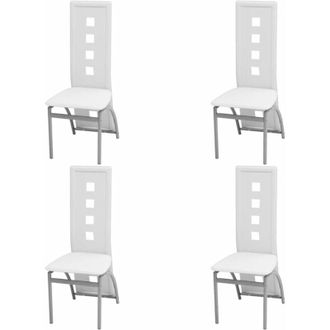 vidaXL Vidaxl - Chaises à manger lot de 4 blanc similicuir