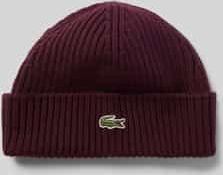 Lacoste M&uuml;tze aus Wolle mit Logo-Patch