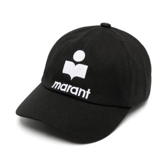 Isabel Marant Bestickte Logo Kappe Schwarz/Ecru - - Accessories - Damen - Schwarzk - 57 CM