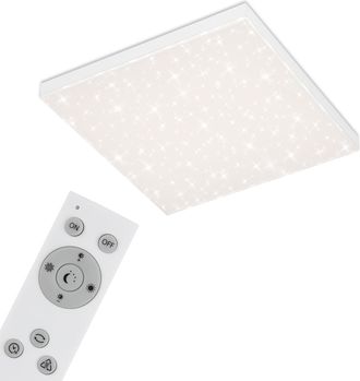 Briloner Briloner Leuchten - LED Panel, Deckenleuchte dimmbar, Deckenlampe mit Lichtkante, Sternendekor, inkl. Fernbedienung, Farbtemperatursteuerung, 24 Watt,
