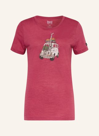 super.natural T-Shirt Carski Mit Merinowolle rot