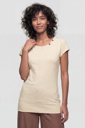 Alife And Kickin Rundhalsshirt Kurzarm mit Polka-Dot-Allover-Print, Scoop-Neck und Rippbund