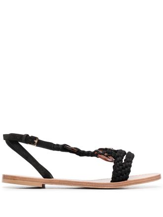 Alberta Ferretti Sandalen mit gewebten Riemen - Schwarz