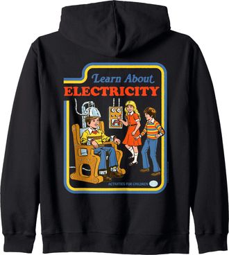 Steven Rhodes Learn About Electricity Sarcastic Retro Funny Adult Humor Kapuzenjacke