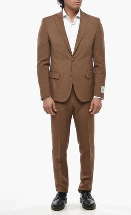 Corneliani CC COLLECTION Zweiknopf-Anzug aus Wolle und Mohair im Ripstop-Karo Corneliani
