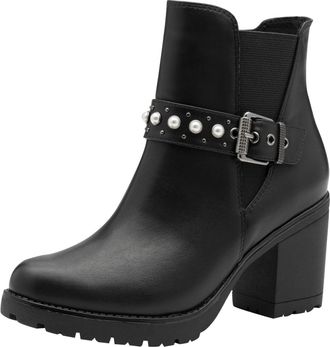 Marco Tozzi Damen Stiefeletten Rund mit Blockabsatz, Schwarz (Black), 39 EU