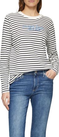 s.Oliver Gestreiftes Langarmshirt im Relaxed Fit mit Artwork