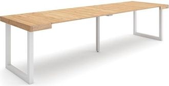 Skraut Home | Ausziehbarertisch | Multifunktionaler ausziehbarer | 300 | F&uuml;r 14 G&auml;ste | Massivholz Beine | Moderner Stil | Eiche