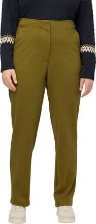 Ulla Popken Damen high Waist Punto di Roma Pants Hose, gelbgrün, 32W x 32L