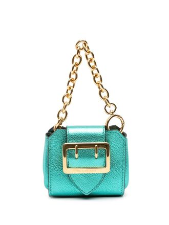 Burberry mini sac à main Buckle Charm en cuir de veau métallisé (2000-2017) - Vert