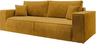 Selsey Selsey Farese 3-Sitzer Schlafsofa mit Bettzeugbehälter senffarbig