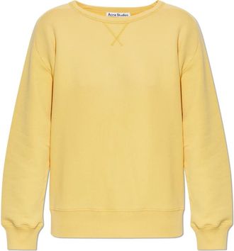 Acne Studios Femme, Sweatshirts et sweats &agrave; capuche, Jaune, Taille: 36 FR SweaT-shirt Logo D&eacute;lav&eacute;