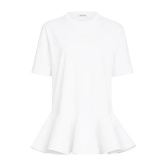 Alaia Peplum T-Shirt - - Tops - Damen - Wei&szlig; - XS