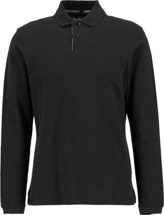 Barbour Langarm-Poloshirt in Piqué-Qualität mit Label-Stickerei in