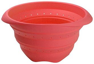 Lékué Passoire Pliable - Silicone Platine- 23 cm - Rouge - Tools
