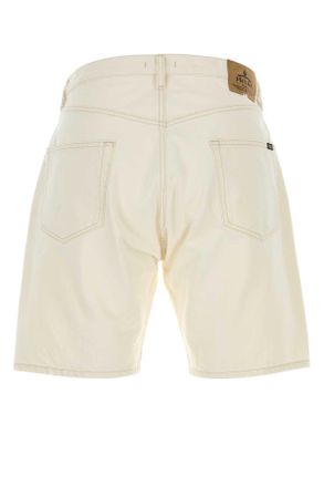 Prada Cotton Denim Bermuda Shorts - White