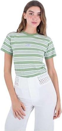 Hurley T- Shirt rayé Signature, Loden Frost, S Femme