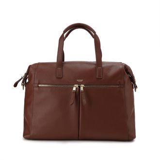 Knomo Audley Leather Purse Laptop Tote Bag Shoulder Bag, Handbag for Women, Brown