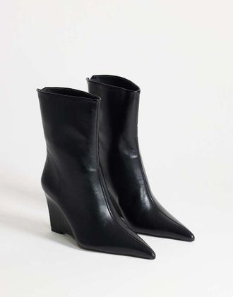 Topshop bottines &agrave; talon compens&eacute; sculpt&eacute; Kendrick noires