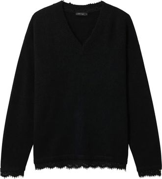 Tout à Coup pull orné de dentelle à col v - Noir