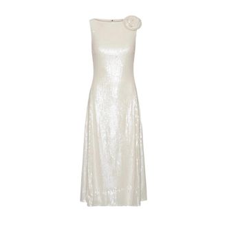 Rotate Ausgestelltes Pailletten-Midikleid - - Dresses - Damen - Wei&szlig; - L