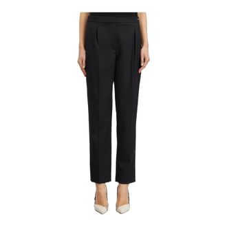 Elisabetta Franchi Femme, Pantalons, Noir, Taille: 40 FR Pantalon Droit à Pinces