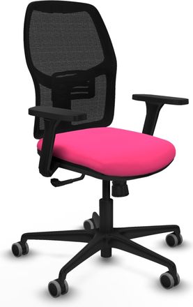 Piqueras y Crespo Alfera Computerstuhl Rosa mit 3D-Armlehnen, h&ouml;henverstellbare Lendenwirbelst&uuml;tze, ausgestattet mit 4 Positionen und Schneidschaum, mit Rollen von 65 m