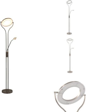 vidaXL Stehlampe 18 w Silbern 180 cm Dimmbar - Stehlampe - LED-Lampe - Deckenfluter - Leselampe - Wohnzimmerleuchte