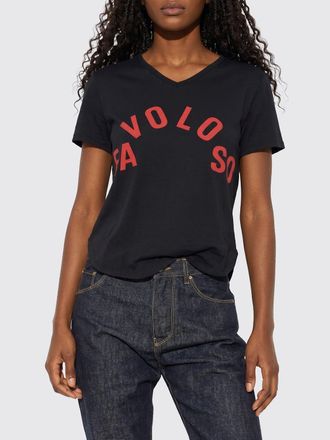 Fendi Slim-Fit-T-Shirt aus Jersey mit V-Ausschnitt und Kontrastlogo