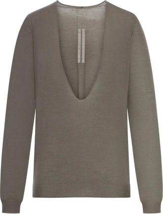 Rick Owens Femme, Pulls, Gris, Taille: 38 FR Pull Col V Profond