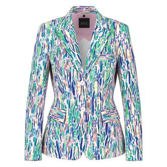 Marc Cain Femme, Vestes, Multicolore, Taille: 44 FR Zweiknopfblazer aus Scubajersey