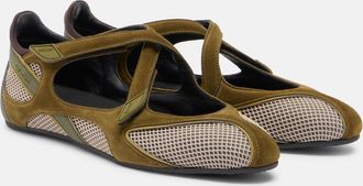The Attico Ballerines Floor 01 en daim et résille