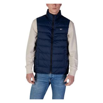 Tommy Jeans Blaue &auml;rmellose Rei&szlig;verschlussjacke - - Jackets - Herren - Blau - M
