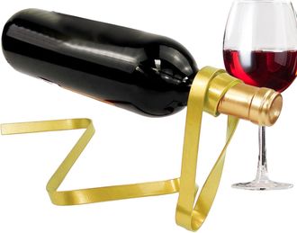 Generic Kleine Weinregal, einzelne Weinflaschenhalter, Hängende Weinhalter, Metallband Form Display für Whisky Hochzeit Raum spart dekorative Lagerung