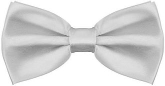 Balinco Noeud papillon ou noeud papillon en soie avec crochet - déjà noué & longueur réglable - plus de 25 couleurs au choix (argent)