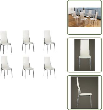 vidaXL Vidaxl - Esszimmerst&uuml;hle 6 Stk. Wei&szlig; Kunstleder - Esszimmerst&uuml;hle - Wei&szlig;e St&uuml;hle - K&uuml;chenst&uuml;hle - St&uuml;hle Set - Kunstleder M&ouml;bel