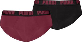 Puma Slip PUMA PUMA MEN EVERYDAY BRIEFS, Herren, Gr. M, schwarz-wei&szlig; (regal rot, schwarz), Jersey, Obermaterial: 95% Baumwolle, 5% Elasthan, eng, Unterhose