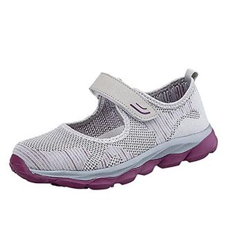 Generic Pantoufles dhiver en maille pour femme - Respirantes - Chaussures de sport solides - Chaussures de course - Couleur ext&eacute;rieure, gris, 37.5 EU