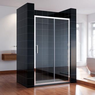 Sonni Duscht&uuml;r Schiebet&uuml;r Duschkabine Dusche Duschabtrennung Glas 130x185cm Nischent&uuml;r