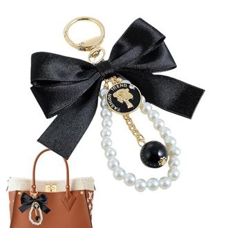 Generico Breloque de sac &agrave; noeud - Pendentif d&eacute;coratif &agrave; suspendre avec perle, porte-cl&eacute;s de voiture, accessoire &eacute;l&eacute;gant pour sac &agrave; main, portefeuille, sac &agrave; d