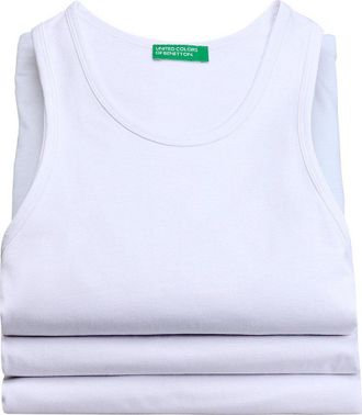 Benetton Rundhalsshirt weicher, langlebiger und formstabiler 3er Pack