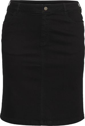 Kaffe Curve Kaffe Curve Damen Plus Size Womens Slim Fit Above The Knee Midrise Waist Skirt, Washed Black Denim, 52 Grande Taille